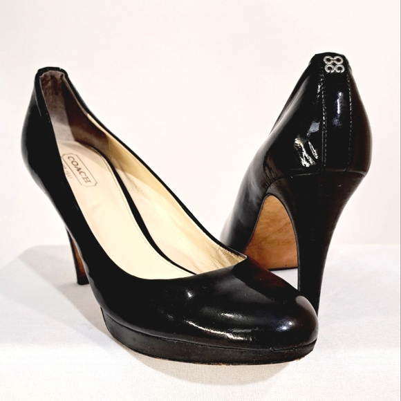 Coach | Shoes | Coach Black Patent Leather Platform Pumps | Poshmark